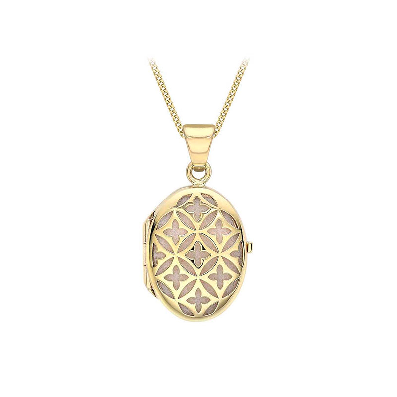 Nirvana DGA 9Ct Y/G Oval Lattice Locket – Prouds Fiji