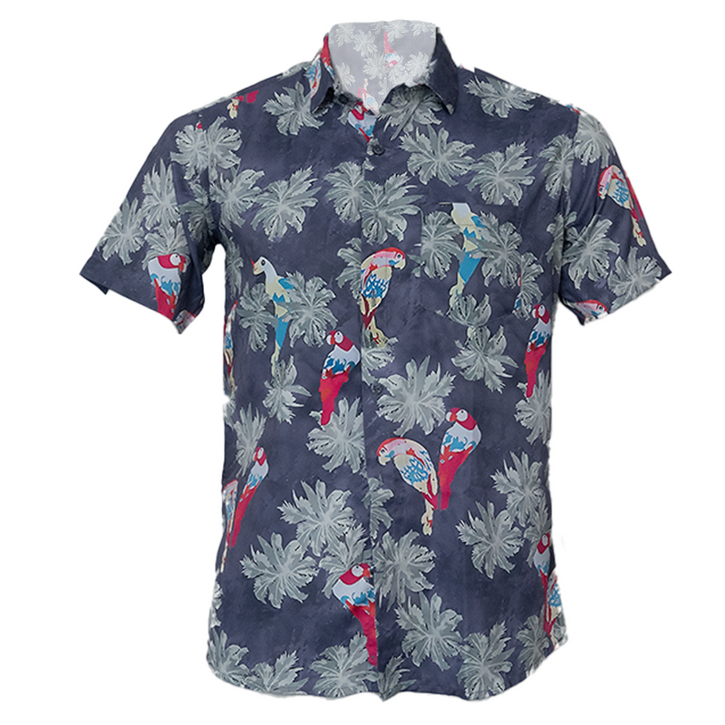 R-Hawaiian Printed Polyester Shirt Grey – Prouds Fiji