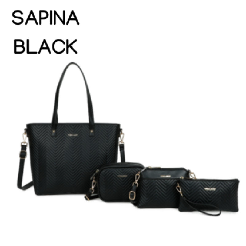 VERA MAY SAPINA BLACK SET OF 4 VEGAN FASHION HANDBAG – Prouds Fiji