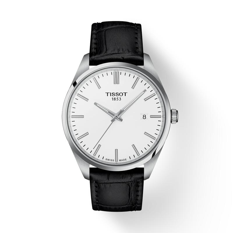 Tissot PR 100 40mm White Dial Blk Leather Band Quartz Watch – Prouds Fiji