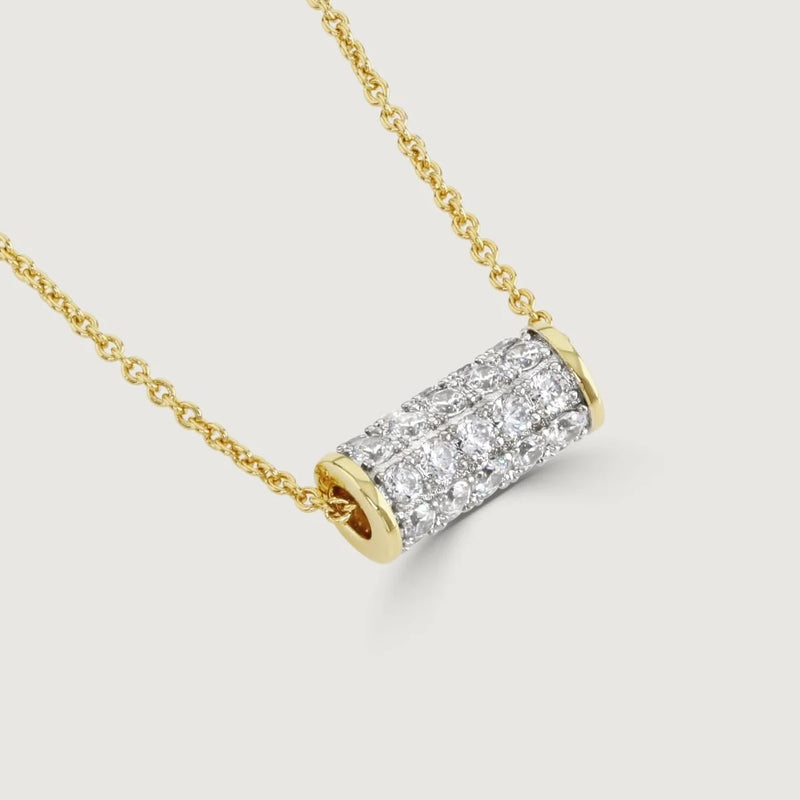 Buckley Gold Pave Barrel Necklace – Prouds Fiji