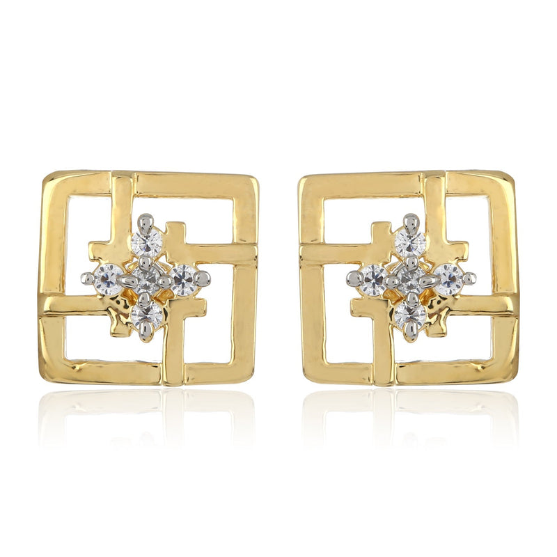 Estele Square Shaped Stud With AD Stone earrings – Prouds Fiji